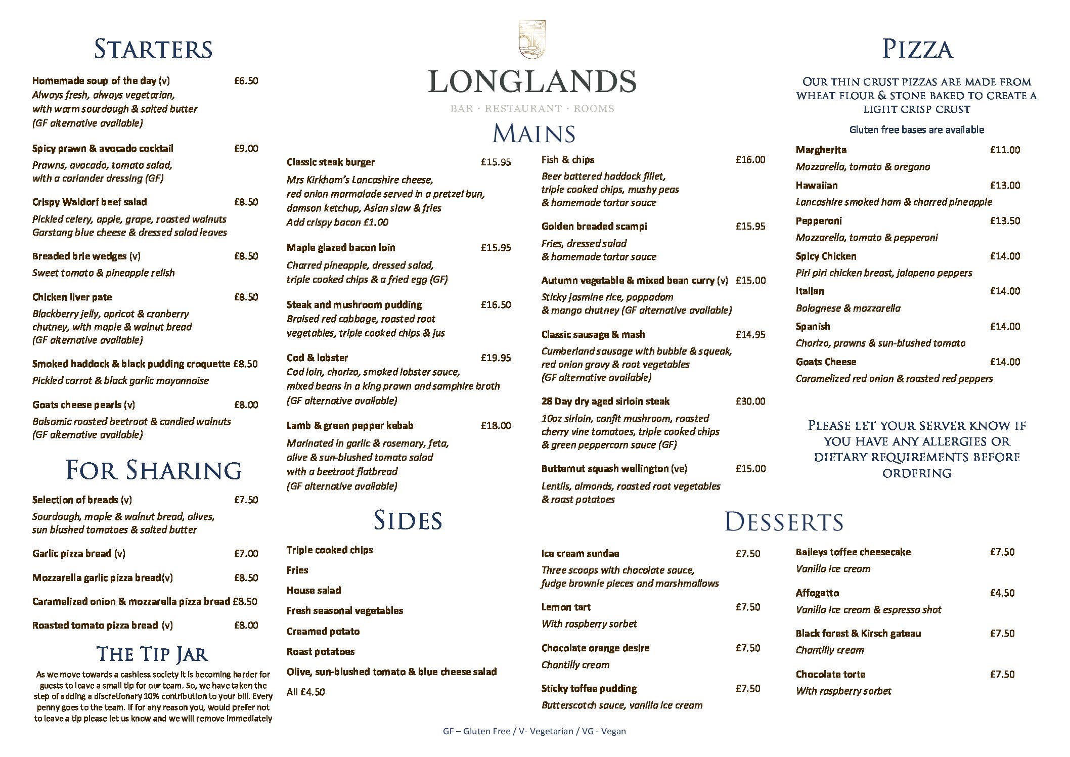 Main Menu - Longlands